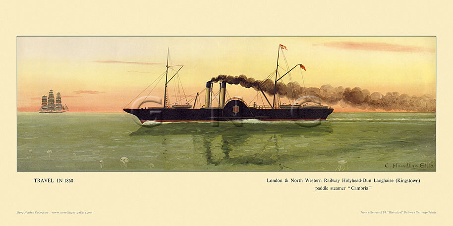 1860 London & North Western Holyhead steamer "Cambria" by Cuthbert ...